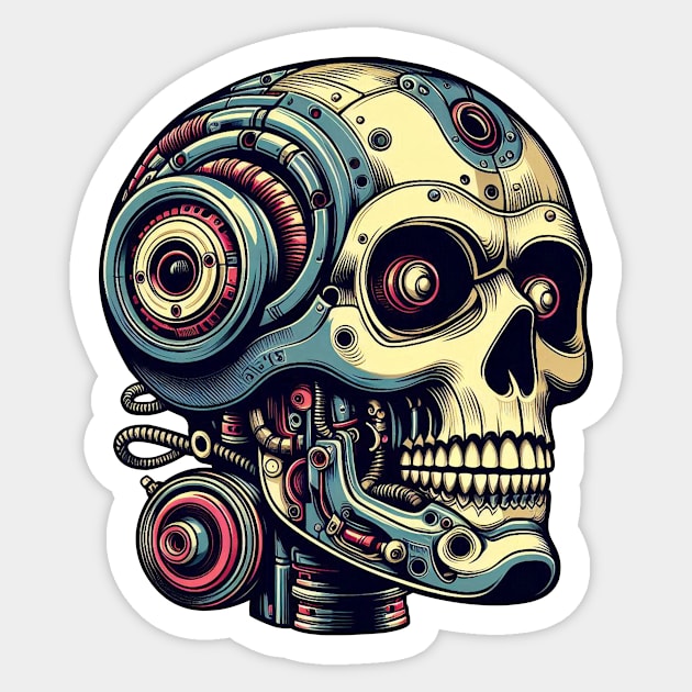 Robot skull tattoo - Robot Skull - Sticker | TeePublic